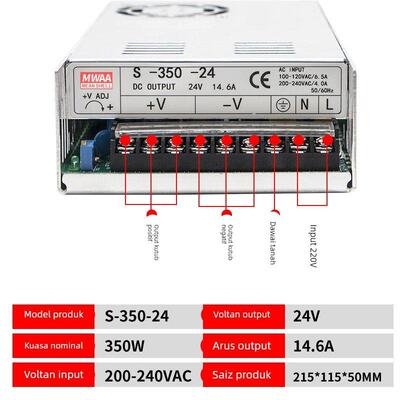 明伟24V开关电源直流S60W48V350W120W220V转12伏变压器LED监控10A