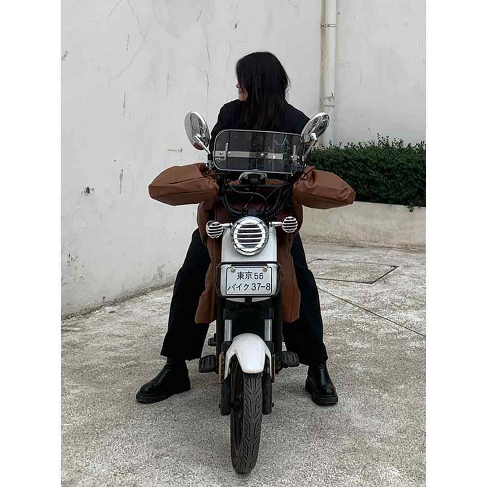 电动车挡风被分体冬季款摩托车挡风被女士加绒加厚防水防寒防风罩