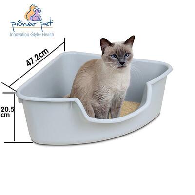 SmartCat大号开放式塑料三角猫砂盆澡盆墙角猫厕所 月销 1