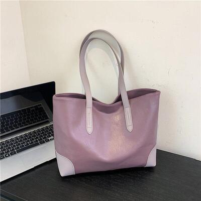 Large capacity soft leather handbag women