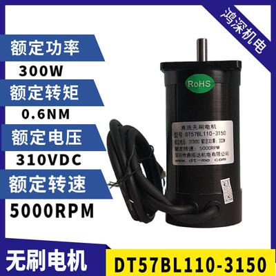57直流无刷电机DT57BL110-31500.6NM300W5000转310VDC高速低噪音