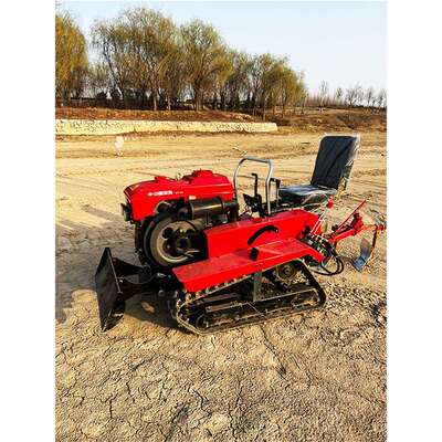 Crawler micro tiller履带式柴油微耕机 小型农用乘坐式旋耕机