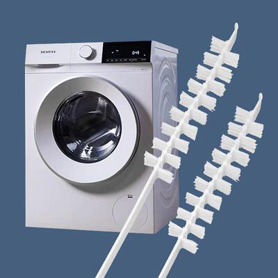 Rolling drum washing machine brush for cleaning the inner dr