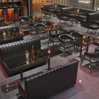 酒吧清吧音乐桌椅组合酒馆咖啡厅西餐烧烤奶茶店覆古休闲餐饮卡座