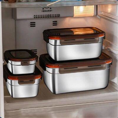 304 Stainless Steel Kitchen Fresh-Keeping Box Bento Lunch