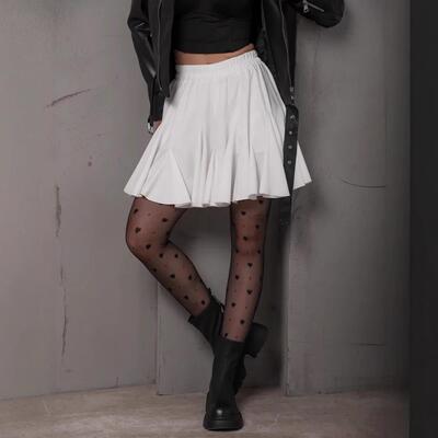 Women'S Pleated Skater Skirt Basic Casual High Waisted