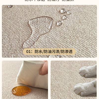 法式复防古客厅地毯沙发卧室地垫免F996MMSM打理防免洗水可擦加形