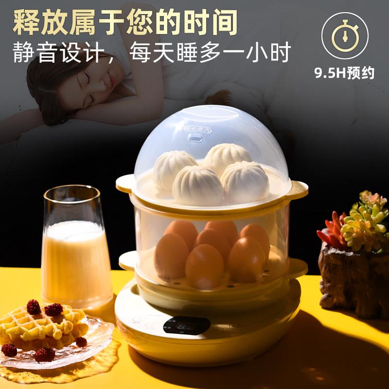 蒸蛋器可定时预约煮SJ-350C蛋器定时自动断电家用早机小蛋蒸煎锅