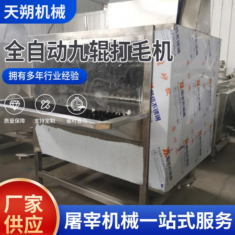 全自动九辊打毛机 家禽宰杀拔毛设备鸡鸭鹅九轴脱毛机褪毛拔毛机