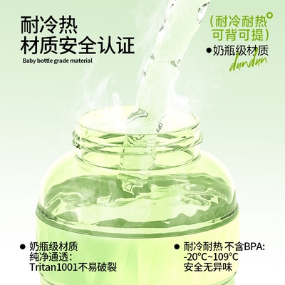 IHI吨吨新品Tritan材质耐摔防裂纹双饮可背可提夏天杯