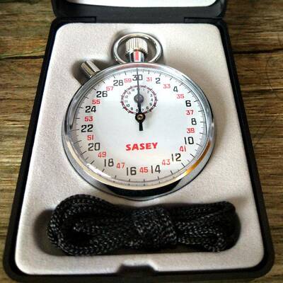 沙逊牌SASEY机械秒表SXJ-803金属停表计时器上海产带暂停功能0.1S