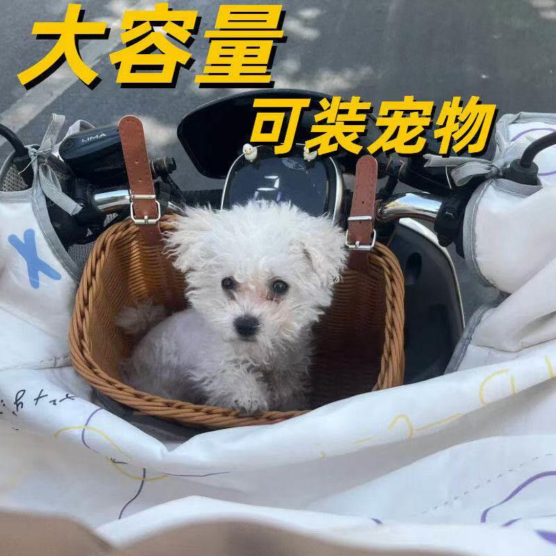 【可装宠物】电动车前后置车篮大容量储物车筐板车自行车收纳筐