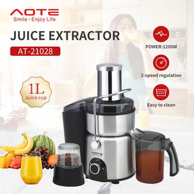 跨境新款2合1不锈钢榨汁机现货多功能果汁机 juicer 外贸原汁机