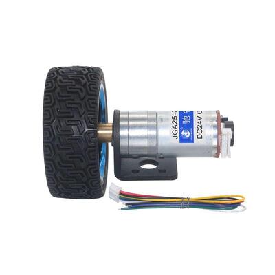 JGA25-370直流减速电机 编码器可测速测转向机器人循迹平衡小车