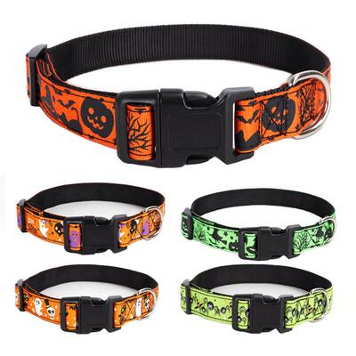 Pet dog collar Halloween pumpkin bat Ghost Day dog ring 项圈