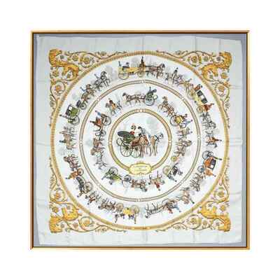 正品Vintae 饰丝巾印刷画《骑士玄与公g主》水灰色客厅关装画轻奢