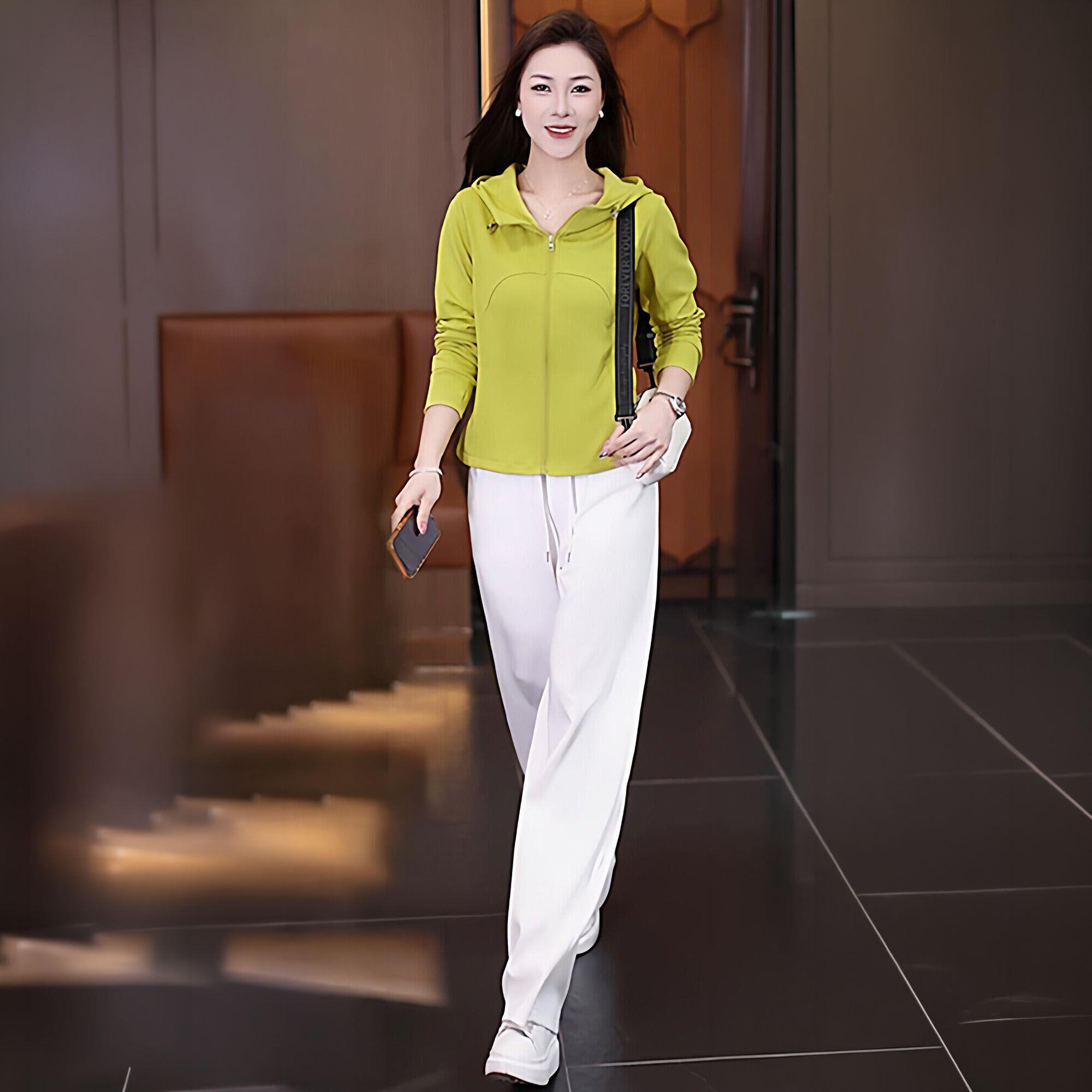休闲运动套装女2026春季新款时尚漂亮减龄卫衣洋气阔腿裤两件套潮