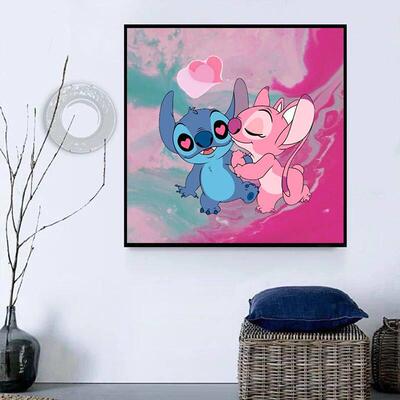 Lilo Stitch Angie Diamond Painting Cartoon Rhinestones Diamo