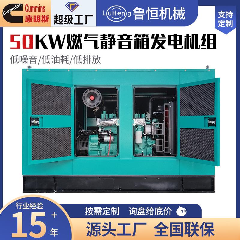 50KW燃气发电机康明斯厂家燃气静音箱发电机组50千瓦燃气发电机组