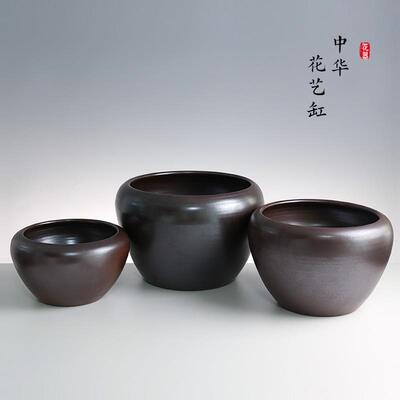 花陶盆瓷中式室内插花花器中华艺工ALM缸花花器剑山插花具简约艺