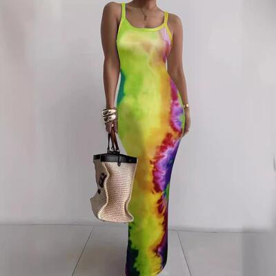 Women Summer Long Dress Casual Slip Sexy Slim Sleeveless
