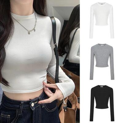 Sleeve Set Autumn Winter Round Neck Color Slim Shirt Three