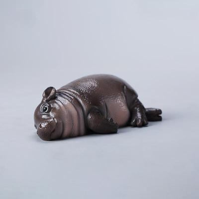 现货 河马幼崽3.0moodeng网红弹跳小猪仿真微缩动物摆件潮玩