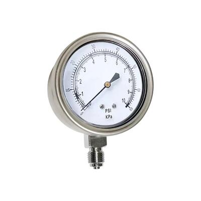 不锈钢膜盒压力表全钢微压表径向立装侧装YEB60 10PSI 69KPa