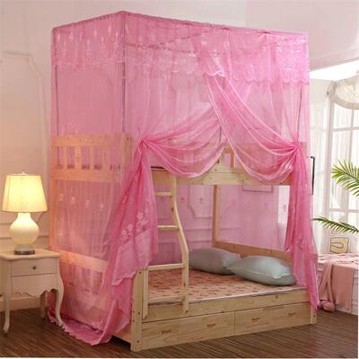 母床蚊帐含支架上床下0.9梯形实木宿子舍高低床双层1.2蚊889帐1.5