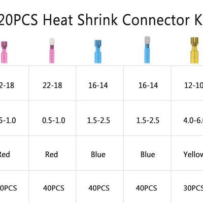跨境电商220PCS公母插全绝缘端子接线防水冷压端子 热缩盒装组合