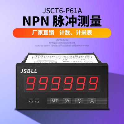 CSCT6智能六位计数器计米表NPN脉冲输入带报警控制输出AC220V供电