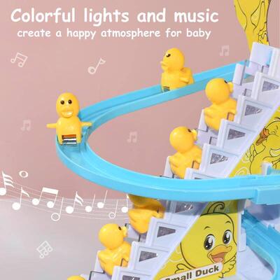 Kid Diy Small Duck Penguin Electronic Climbing Stairs Track