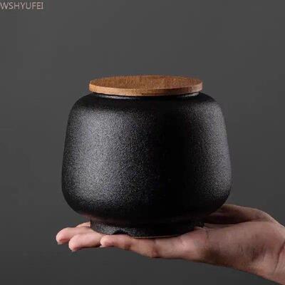 Big Ceramic Personalized Urn, Japanese Retro Style