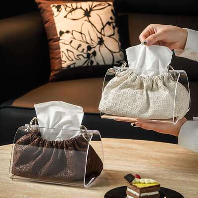 轻创意布艺皮革纳亚克力透明纸盒客厅茶几高颜值6.13-7亚奢收盒巾