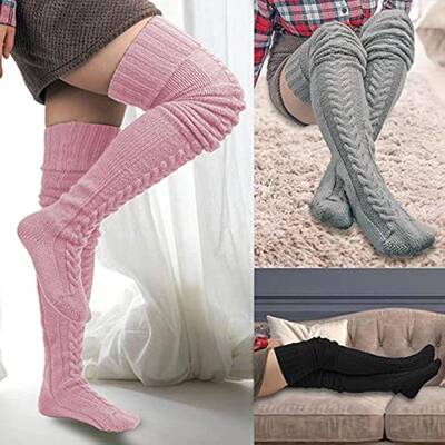 Thick Knitted Warm Leg Warmer Socks For Women, Over Knee