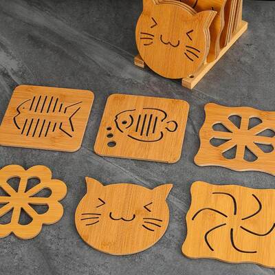 Wholesale Wooden Coasters, Cartoon Insulation Pads, Table Ma