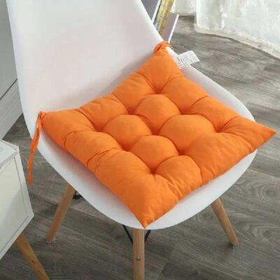 Solid Color Chair Cushion Square Mat Cotton Upholstery Soft