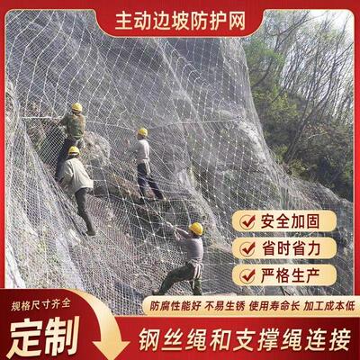 边坡防护网sns钢丝绳山体防护固土网被动绞索网护坡网抗压防撞