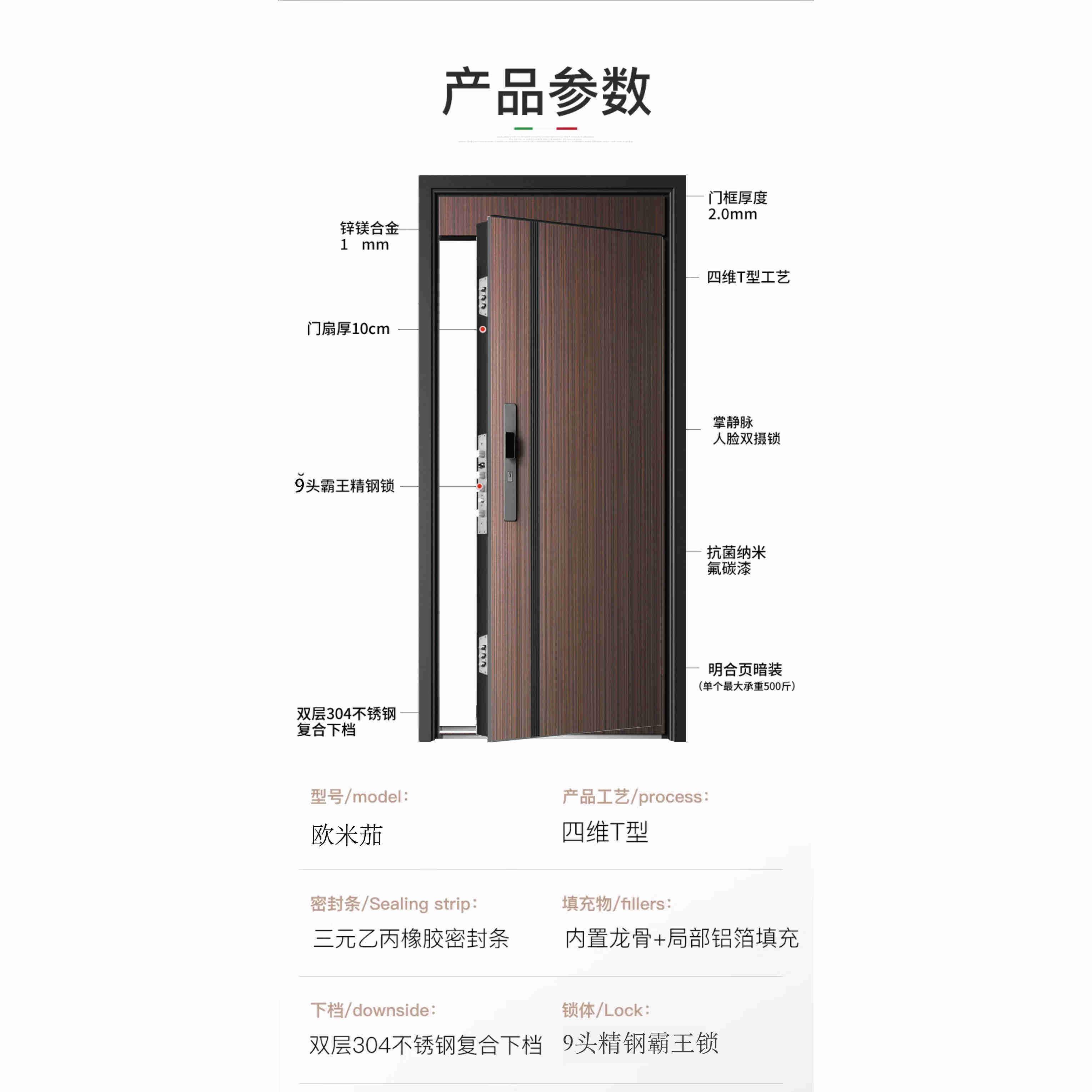 高雅居甲级防盗门家用入户门进户门子母门安全门智能大门钢质门