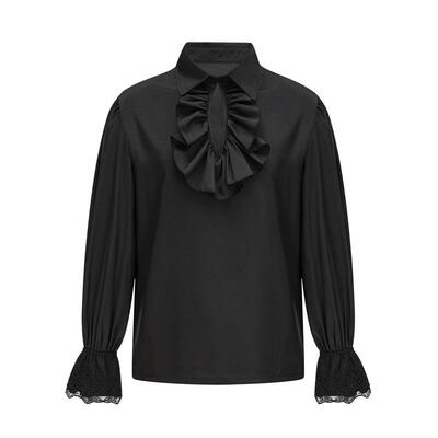 Halloween Men Renaissance Victorian Steampunk Ruffle Shirt