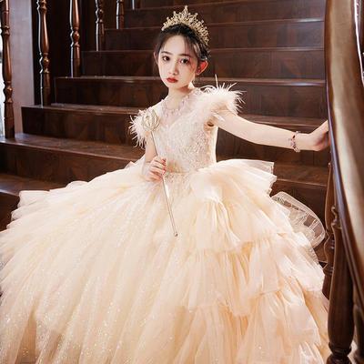 高档女童童礼服轻奢小众主高端儿生日公主裙童婚礼小女花孩持人演