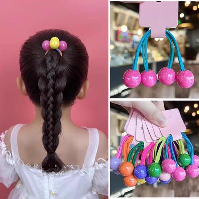 Korean-style children's candy-colored hair ties for ponytail