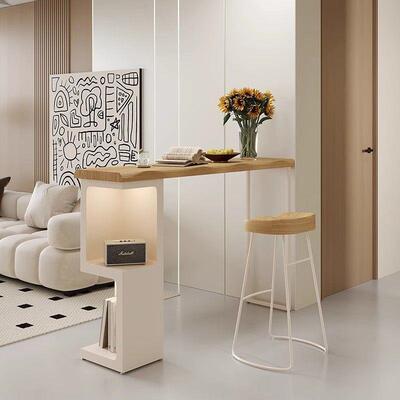 奶油风实木吧台桌客角厅转处隔断柜吧台民阳台BGR小宿靠墙创意高