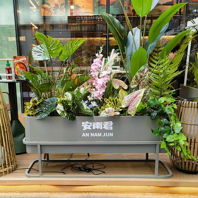 户外铁艺花箱商业街锈奶茶店外摆防花庭架院植物景观艺园隔TQE断