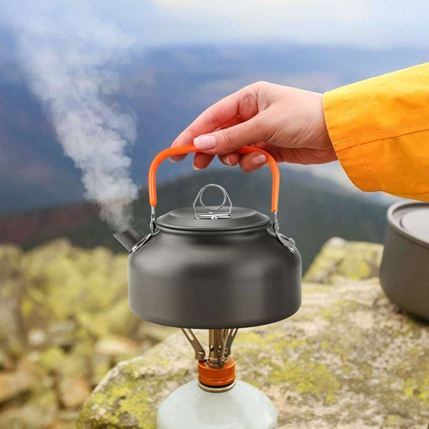 厂家户外茶壶0.8L野营烧水壶 野餐泡茶茶壶便携式超轻咖啡壶