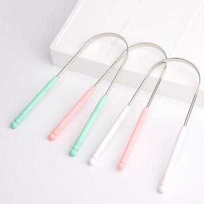 1PCS Stainless Steel Tongue Scraper Oral Tongue Cleaner