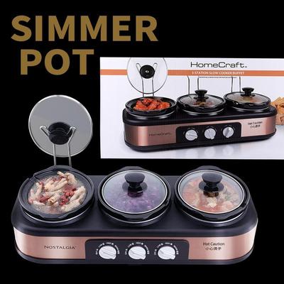 Nostalgia家用全自动煲汤炖汤煮粥蒸炖肉锅焖鸡腿 酸奶 粥三头锅