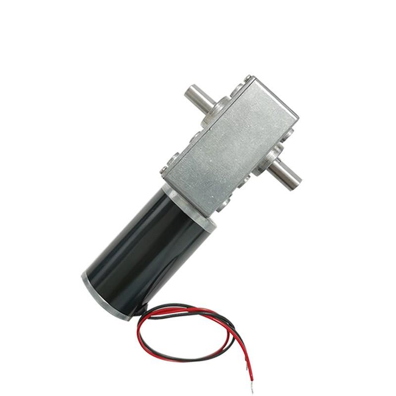 5840-31ZY涡轮蜗杆减速电机双输出轴12V24V带自锁可调速可正反转