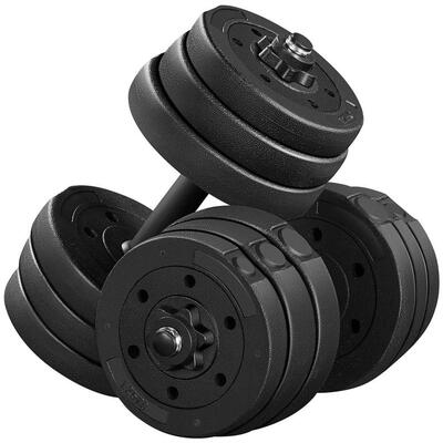 Easyfashion 20 kg Dumbbell Set Adjustable Free Weight Set, B