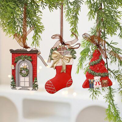 Glittered Snowflake Star Ornaments Foam Christmas Tree Decor